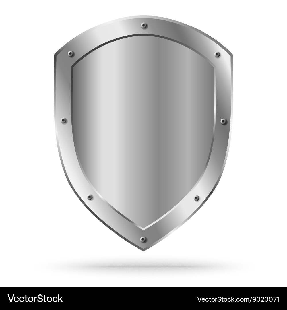 Classic empty metal shield isolated Royalty Free Vector