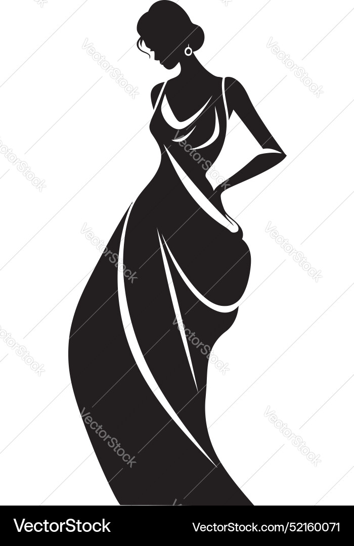 Classy chic glamorous lady icon sleek Royalty Free Vector