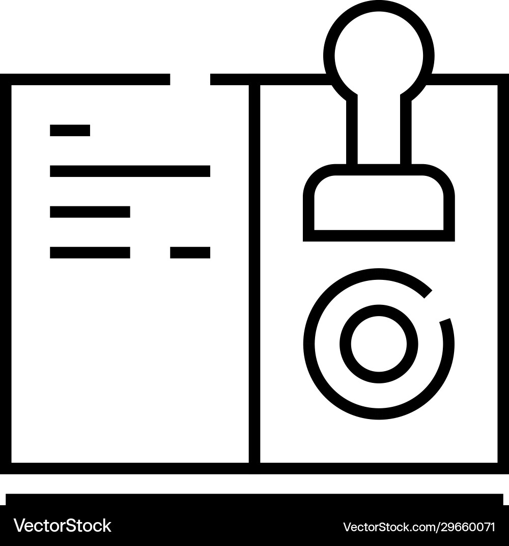 Director stamp line icon concept sign outline Vector Image