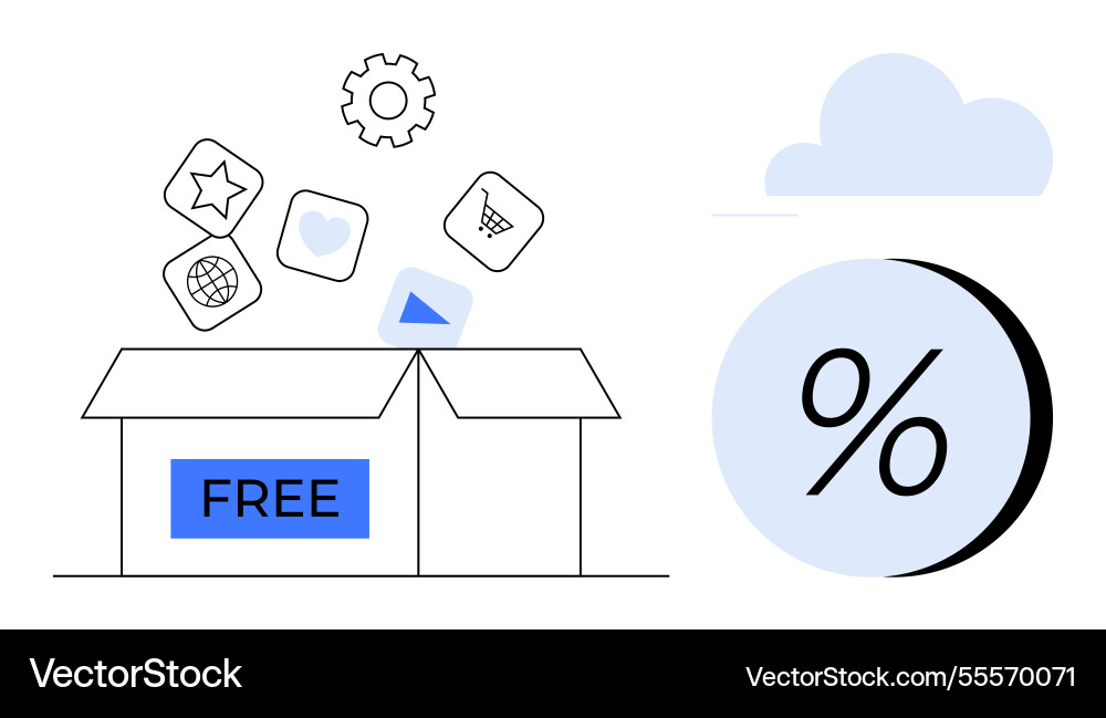 Free services and discount representation Vector Image