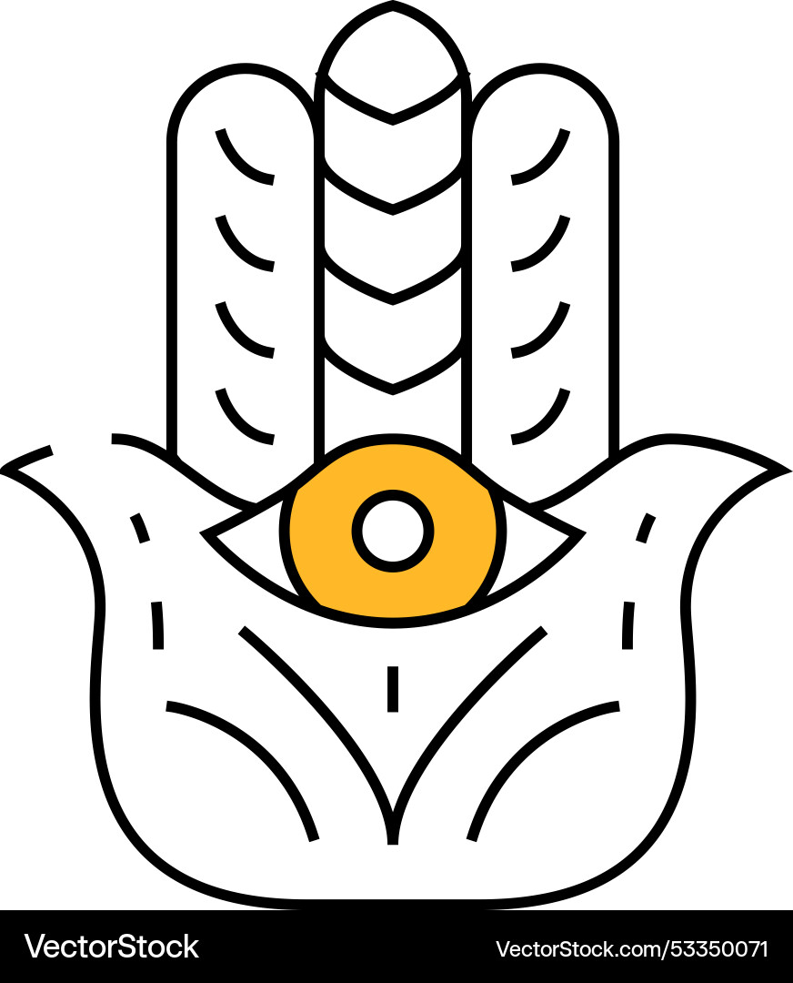 Hamsa hand islam muslim icon color Royalty Free Vector Image