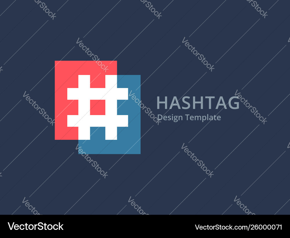 Hashtag symbol logo icon design template elements Vector Image