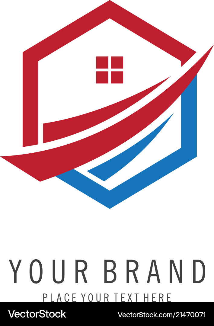 Home property symbol logo Royalty Free Vector Image