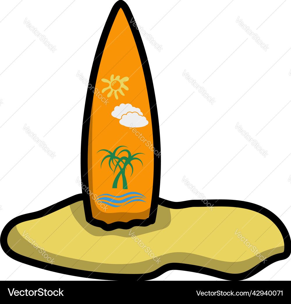 Icon of surfboard Royalty Free Vector Image - VectorStock