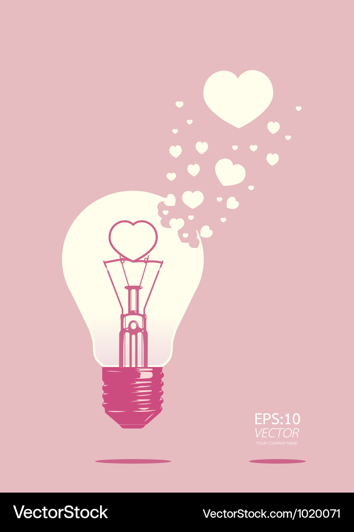 Light bulb of love concept Royalty Free Vector Image