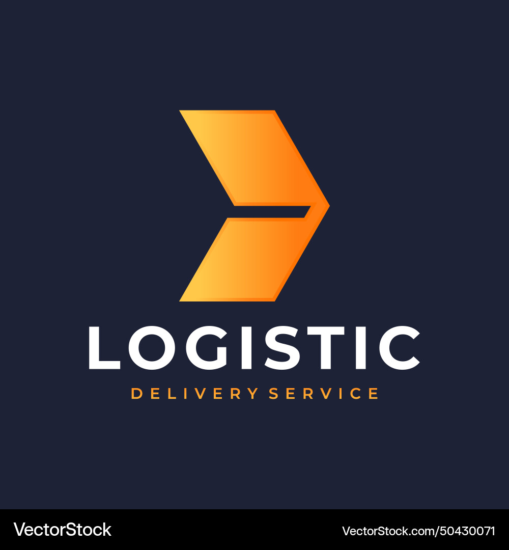 Logistic company logo delivery icon arrow Vector Image