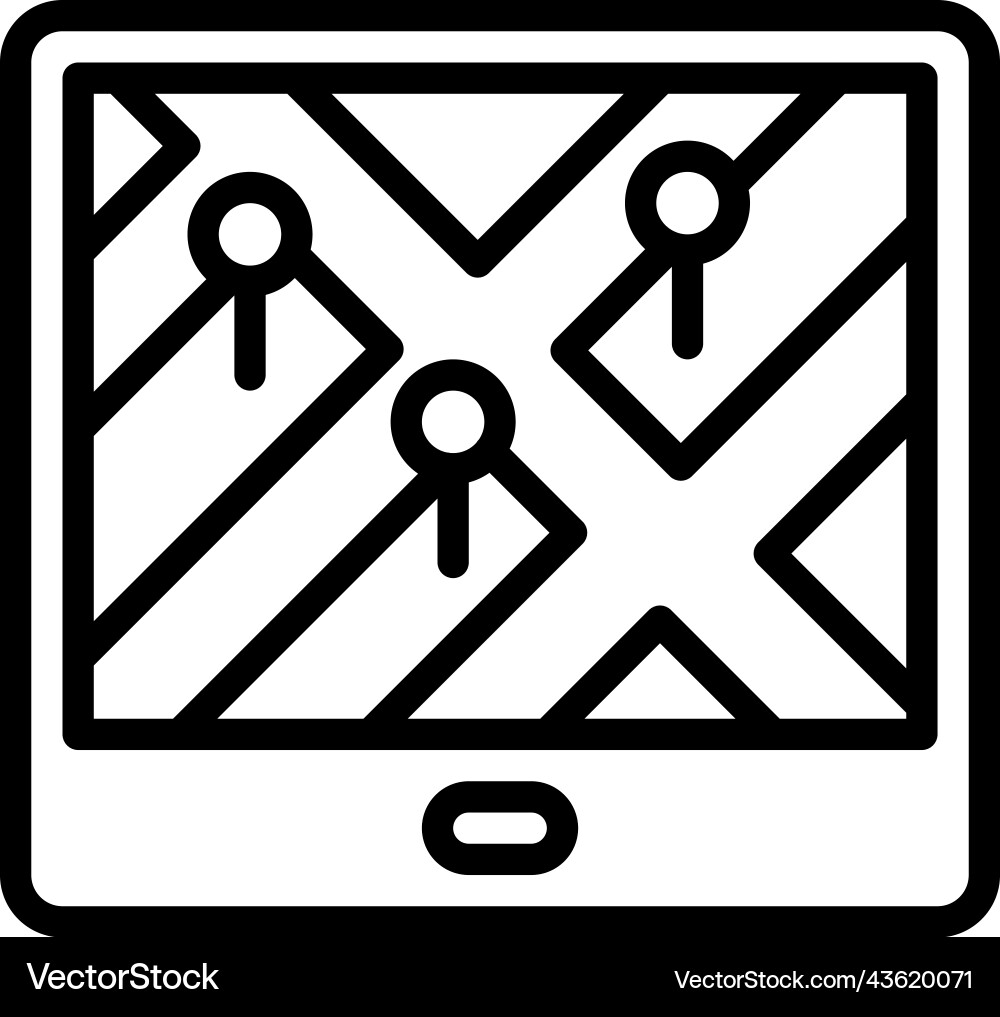Map on tablet icon location and navigation Vector Image