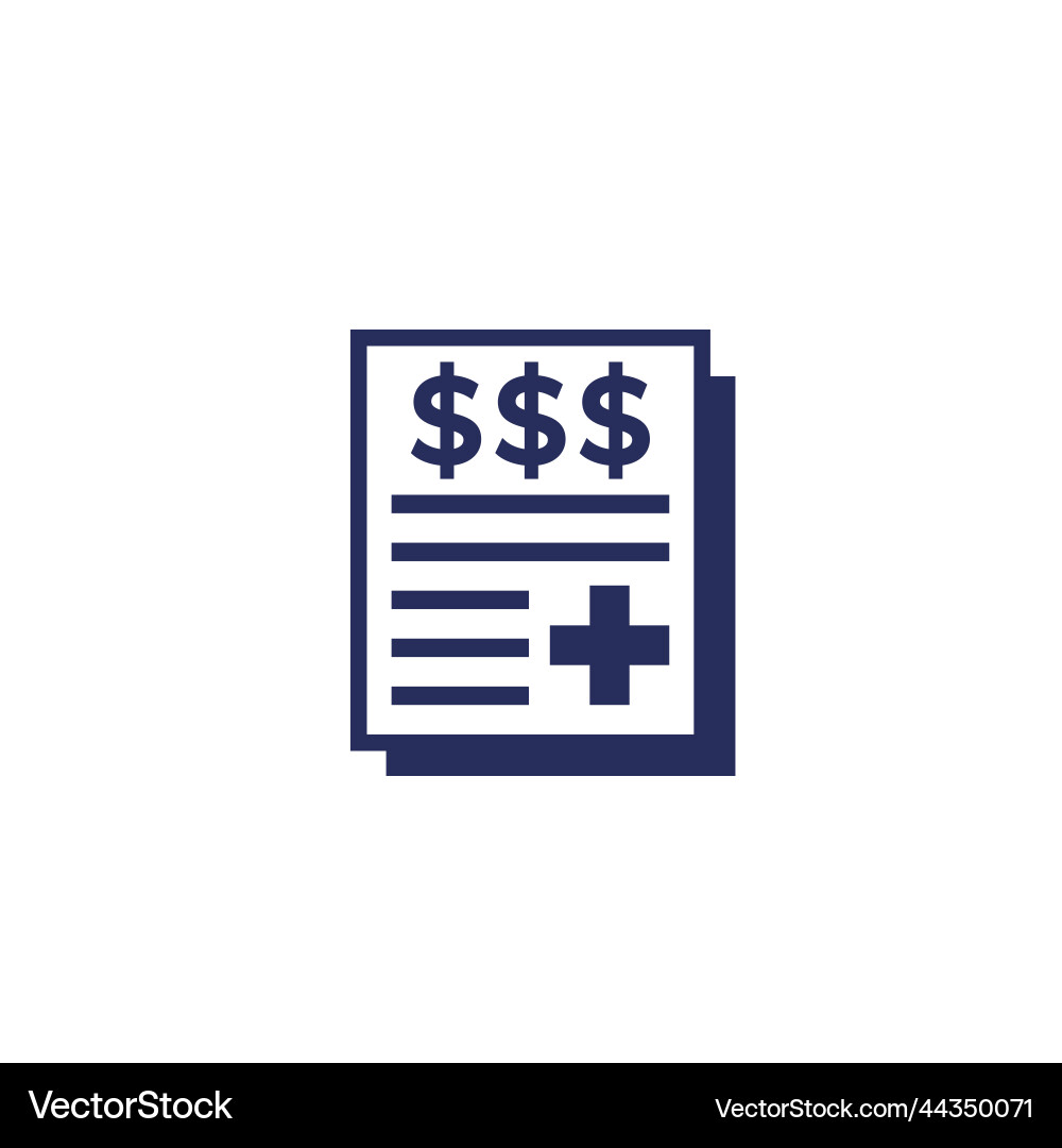 Medical bill icon on white Royalty Free Vector Image