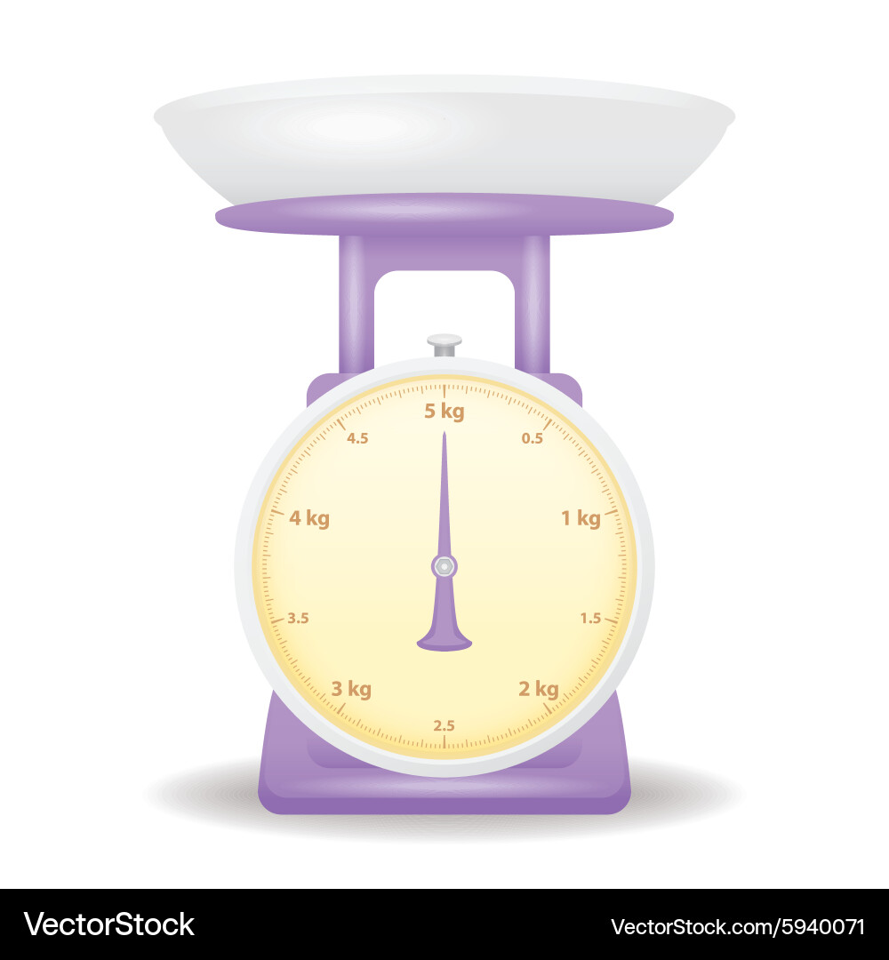 Purple color weight scale market isolate on white Vector Image