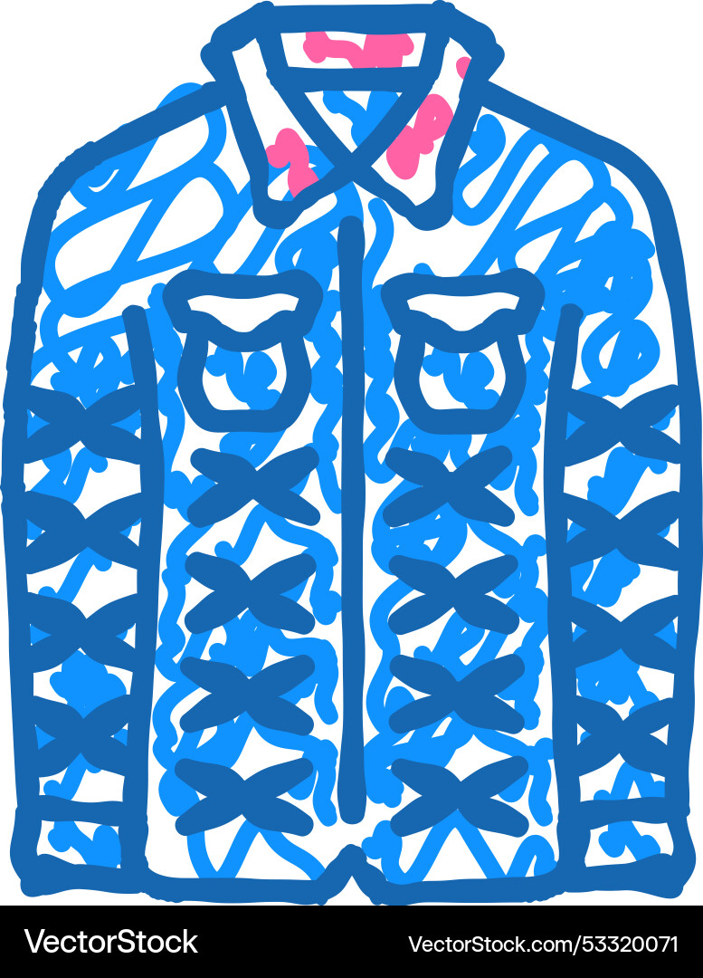 Quilted jacket outerwear female icon doodle Vector Image