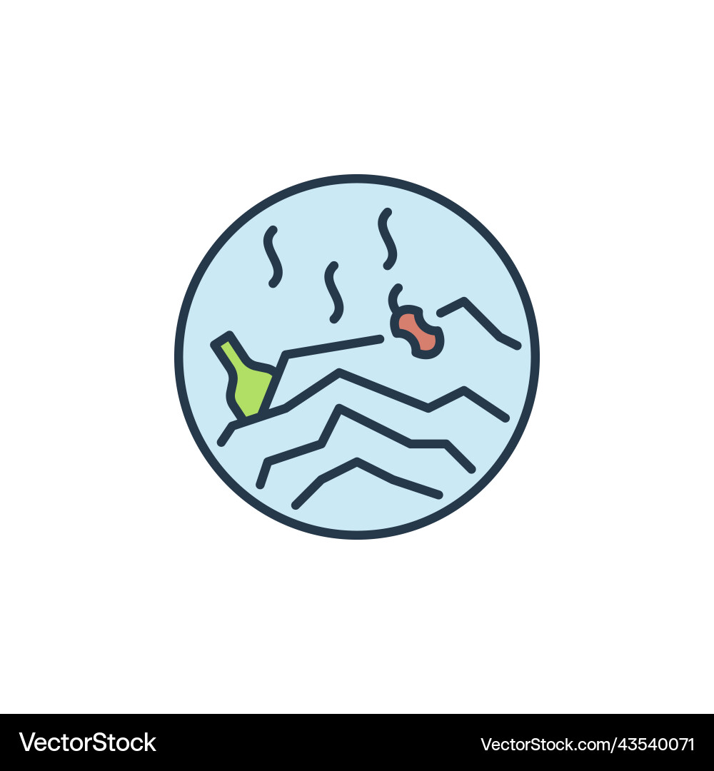 Rubbish dump colored icon pollution Royalty Free Vector