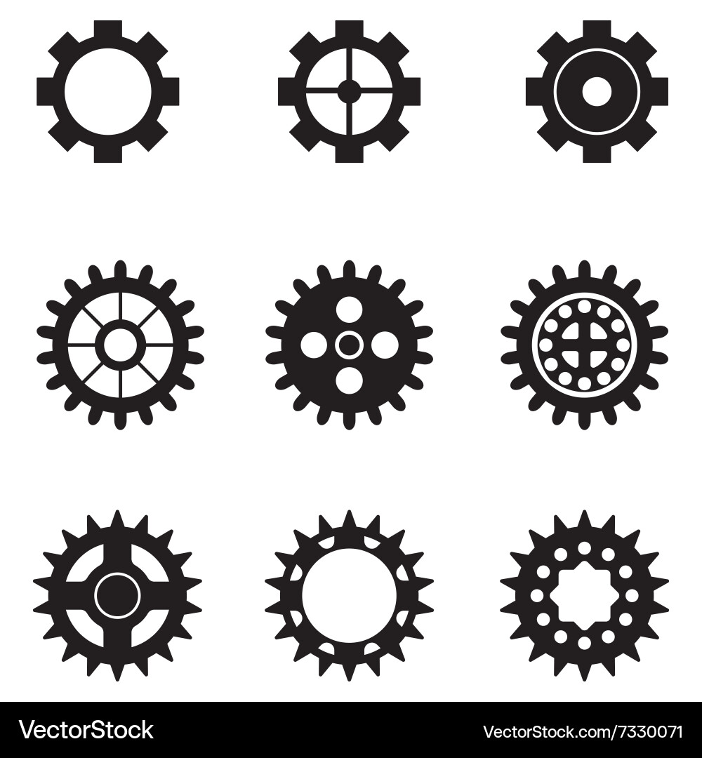 Set of gears Royalty Free Vector Image - VectorStock
