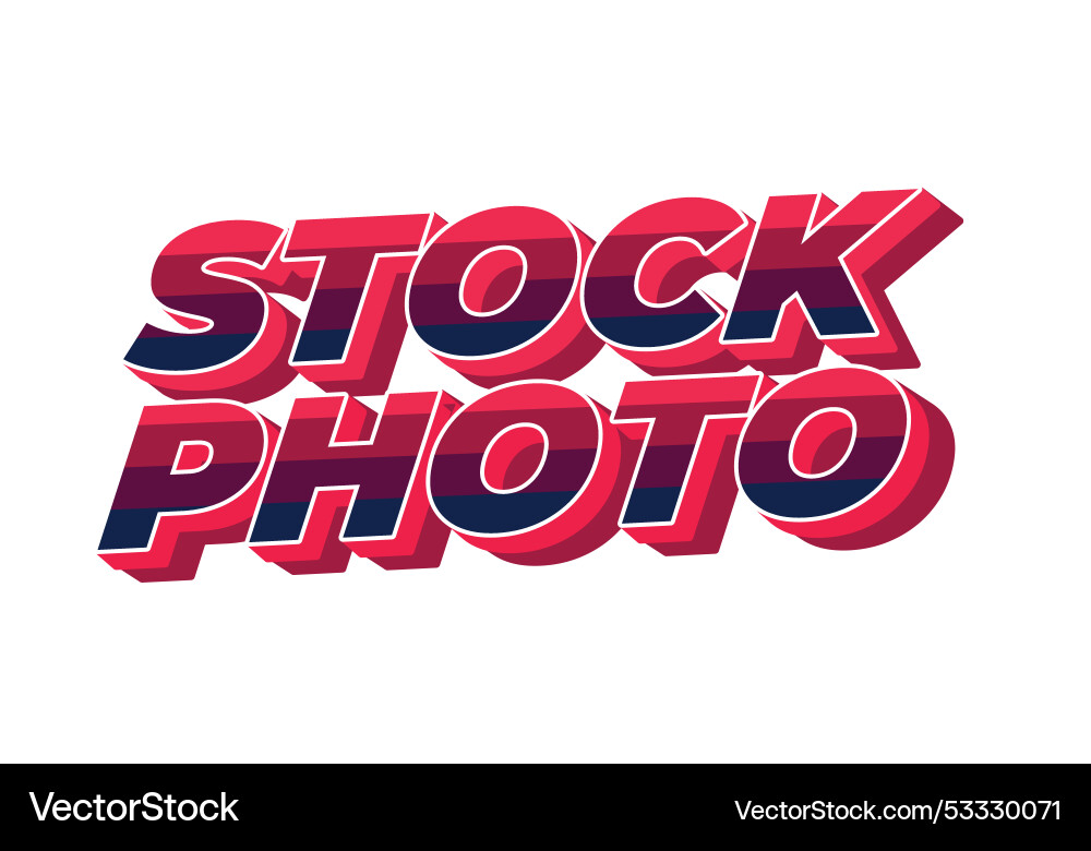 Stock photo text effect in 3d style with modern Vector Image