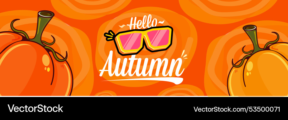 Super hello autumn banner with text – Royalty-Free Vector | VectorStock