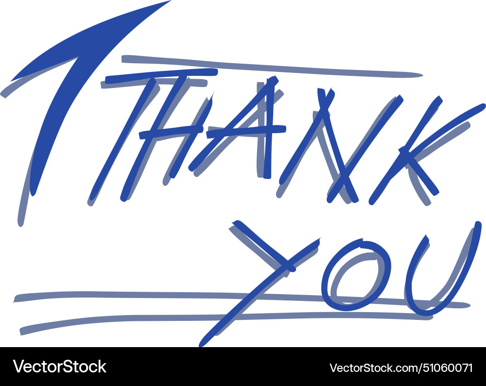Thank you writing design suitable for greeting Vector Image