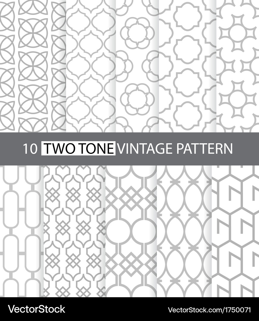 Two tone vintage style seamless pattern Royalty Free Vector