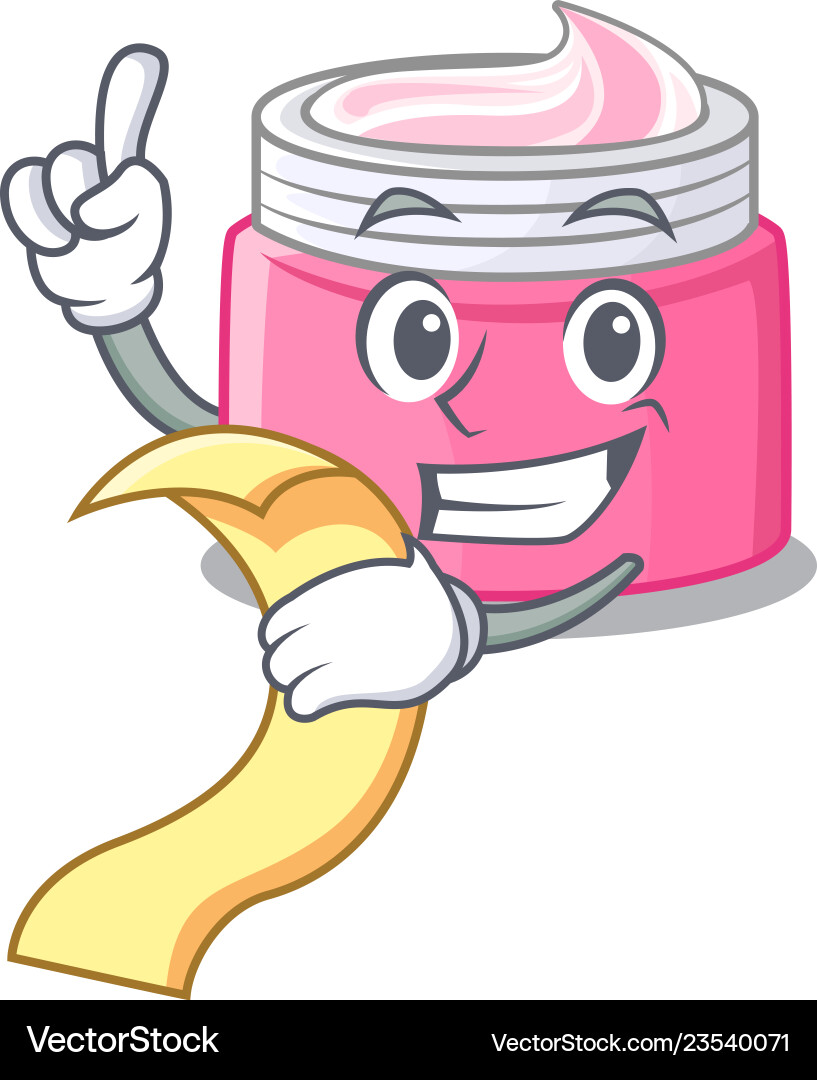 With menu face cream isolated the mascot Vector Image