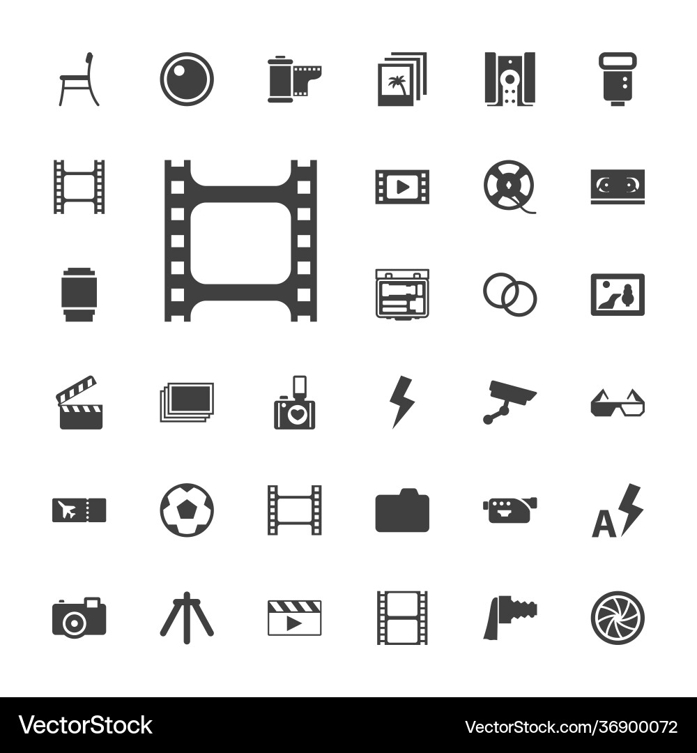 33 film icons (36900072) – Free Vector | VectorStock
