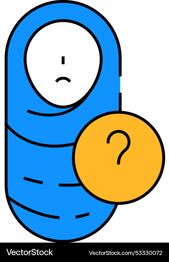Baby unknown ache icon color Royalty Free Vector Image