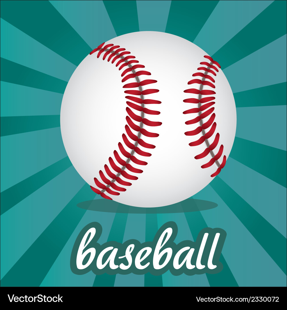Baseball Ball on Stripes Royalty Free Vector Image