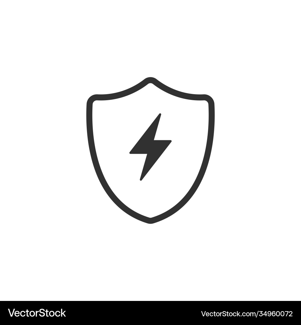 Bolt lightning and shield icon protection symbol Vector Image