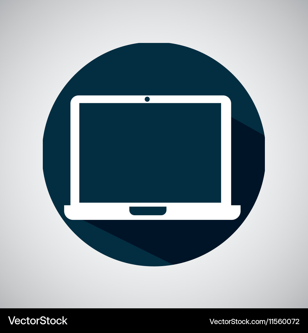 Cartoon laptop technology screen icon Royalty Free Vector