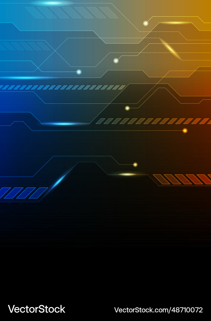Dark blue orange technology futuristic background Vector Image