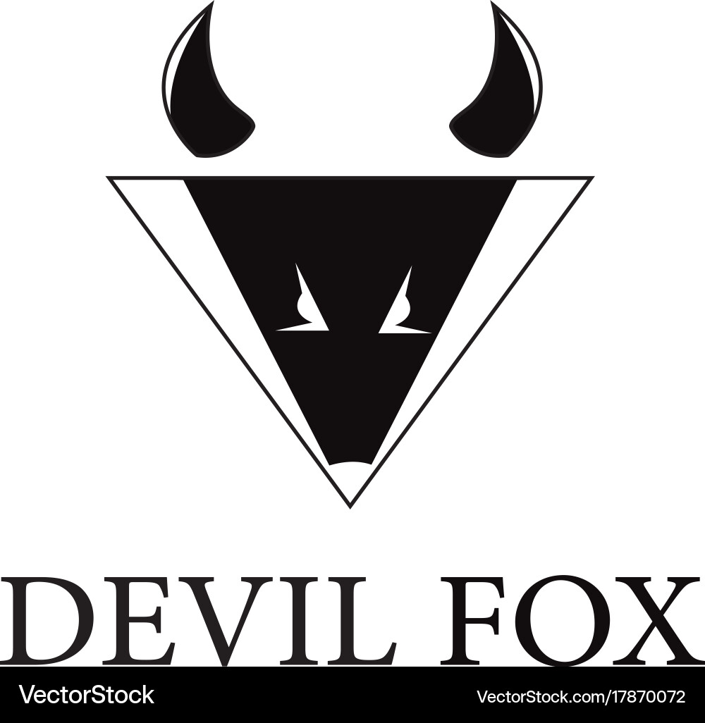 Devil fox animal logo Royalty Free Vector Image