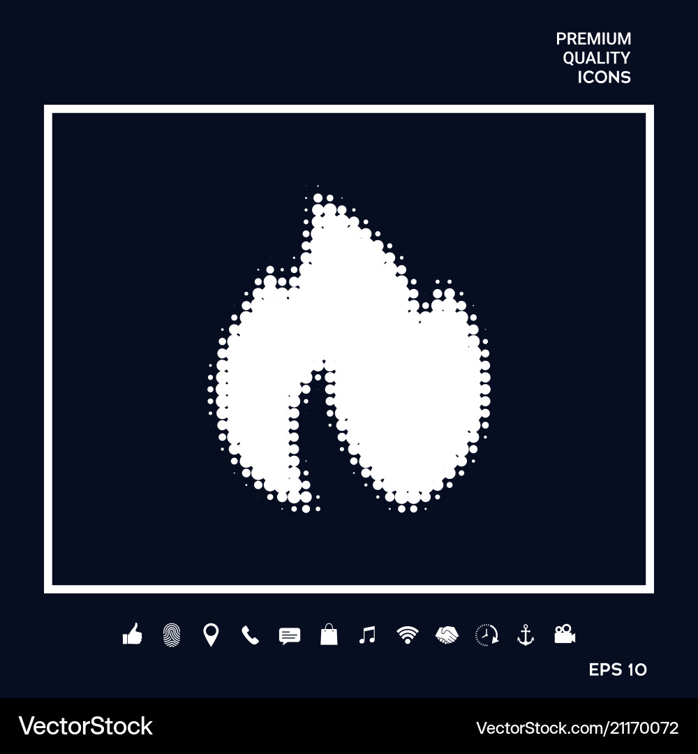 Fire flame - halftone logo Royalty Free Vector Image