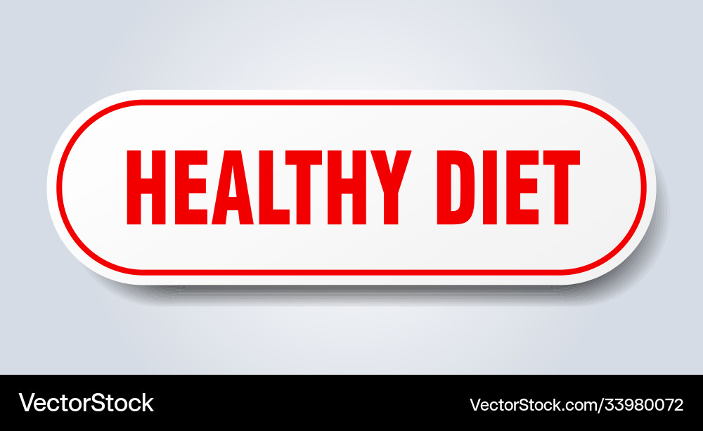 Healthy diet sign rounded isolated button white Vector Image