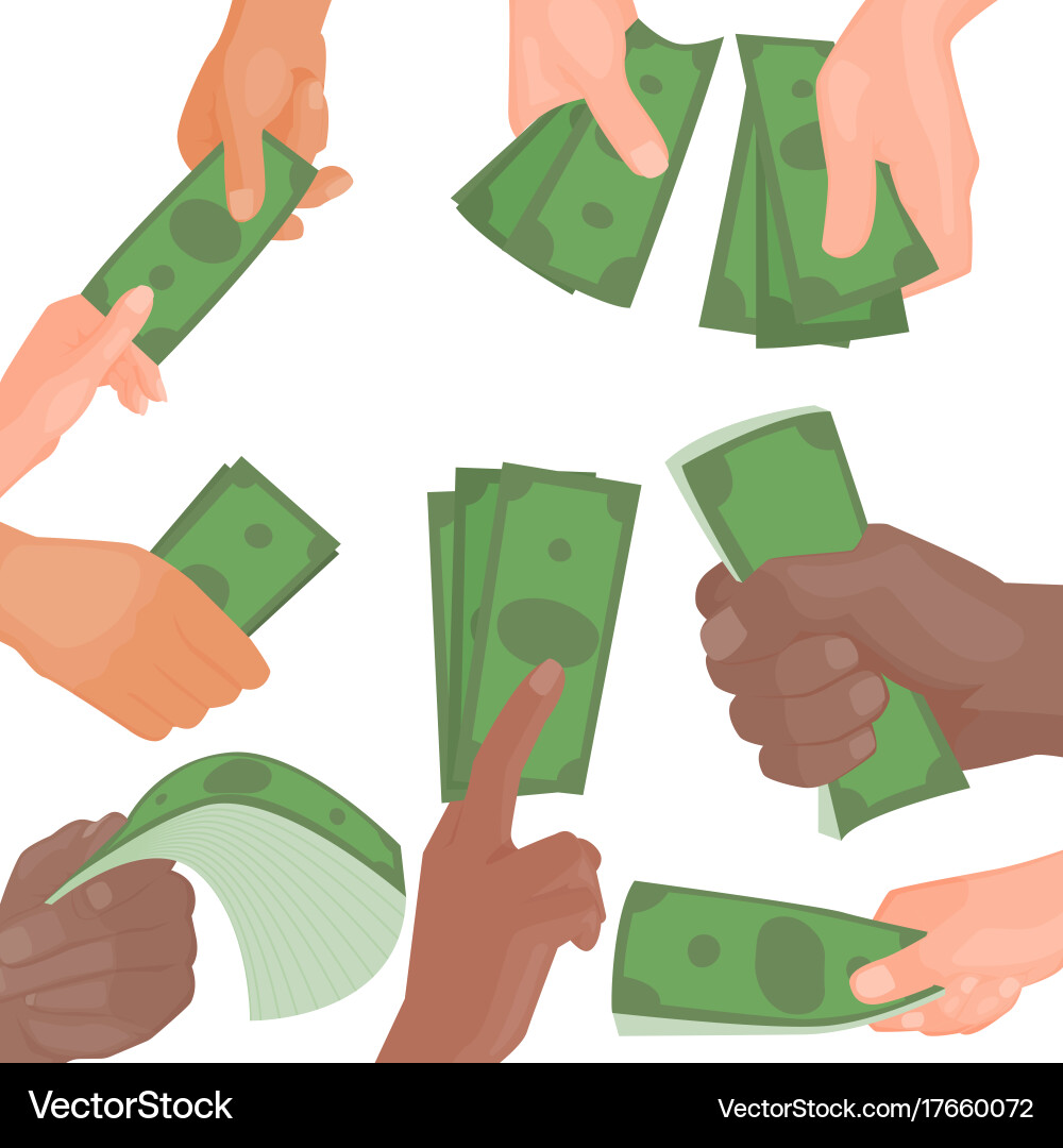 Human hands holding money Royalty Free Vector Image