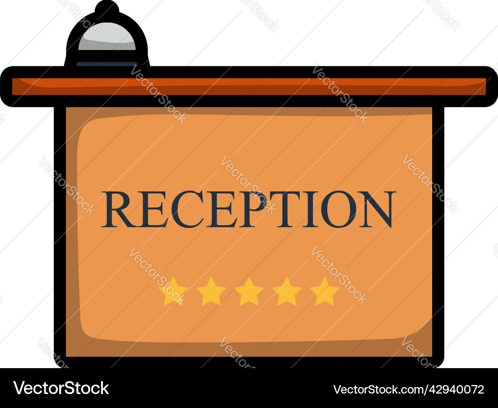Icon of reception desk Royalty Free Vector Image