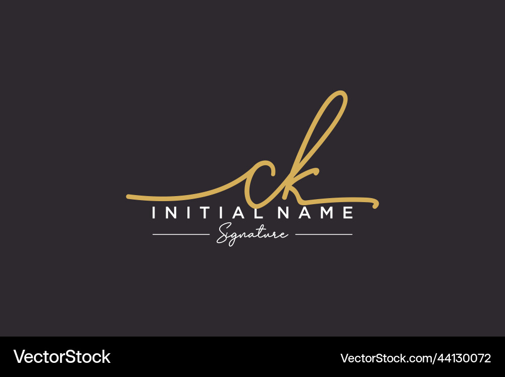 Initial ck signature logo template hand drawn Vector Image