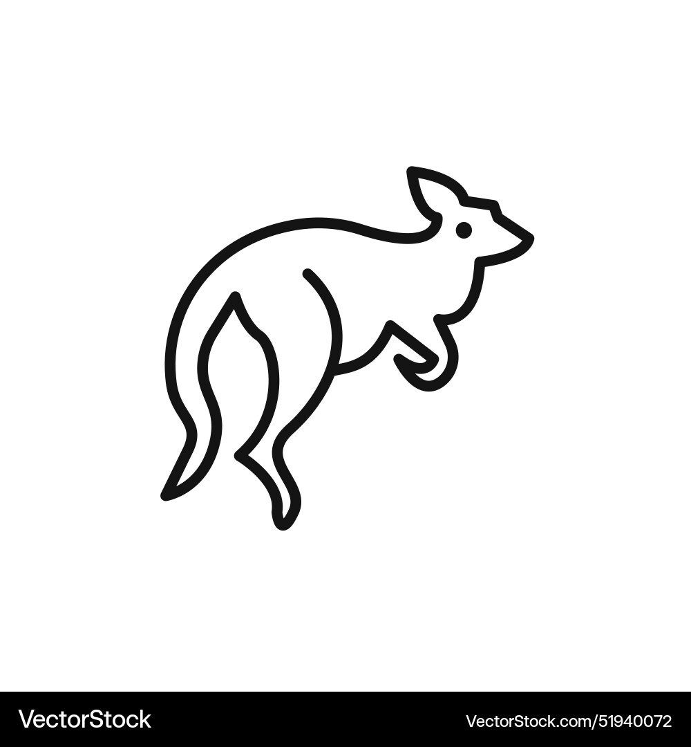 Kangaroo icon logo sign outline Royalty Free Vector Image