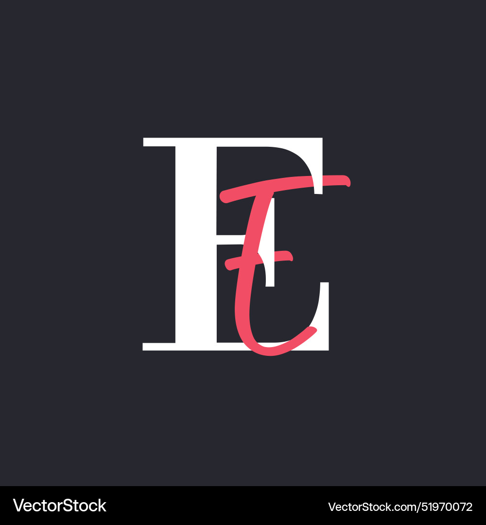 Letter ee logo perfectly blended initials Vector Image