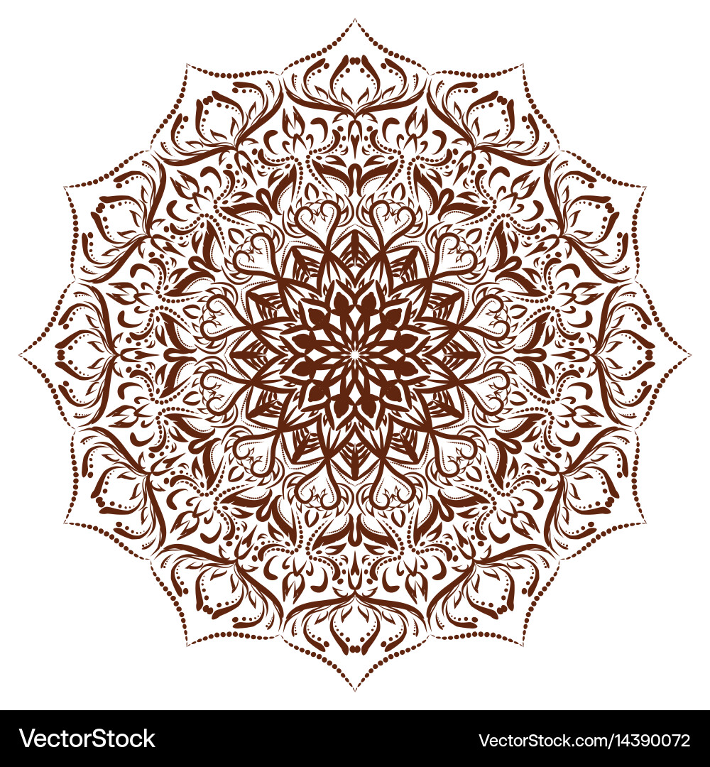 Mandala floral ornament Royalty Free Vector Image