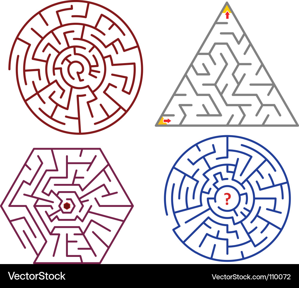 Mazes collections Royalty Free Vector Image - VectorStock