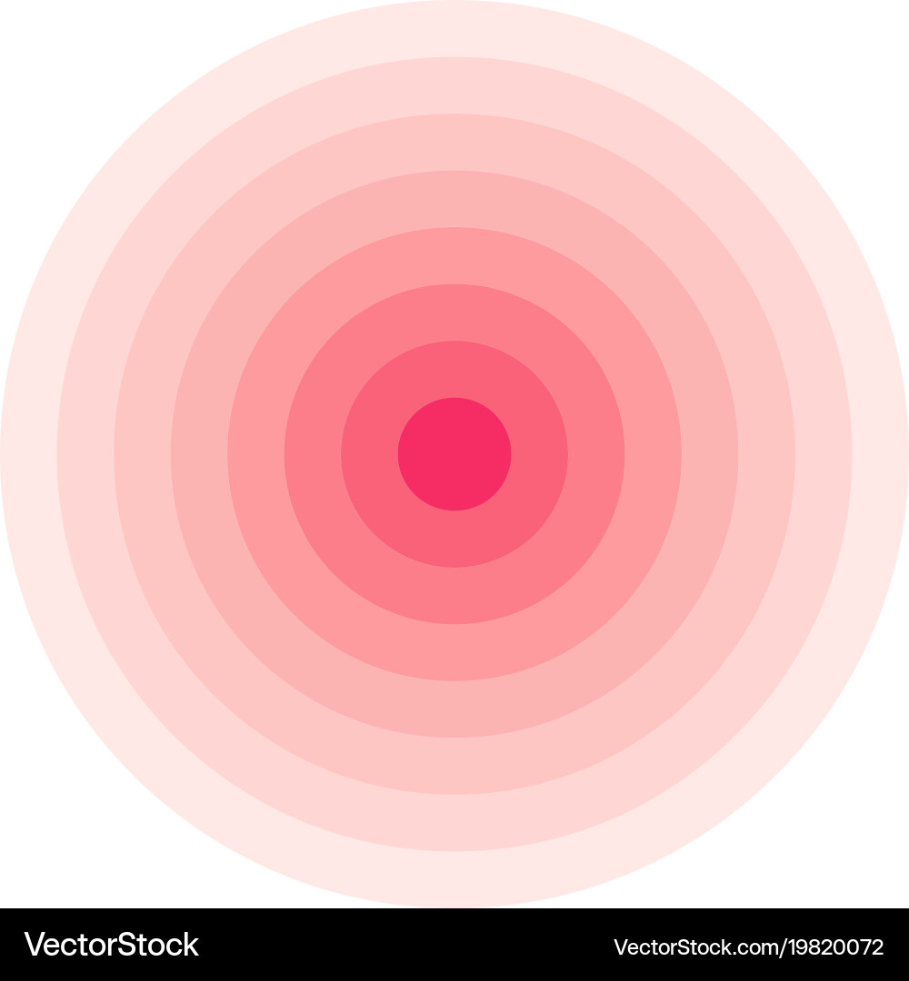 Red concentric rings epicenter theme simple flat Vector Image