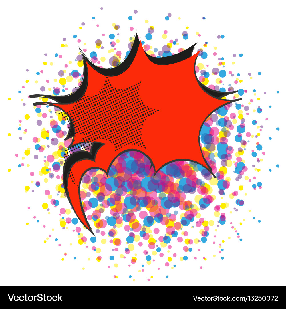 Red explosive comic pop art speech bubble Vector Image