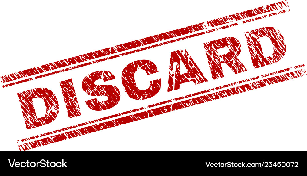 Scratched textured discard stamp seal Royalty Free Vector
