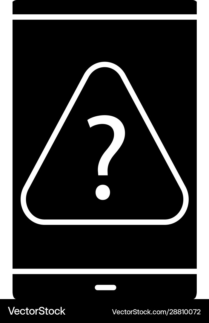 Smartphone faq glyph icon Royalty Free Vector Image