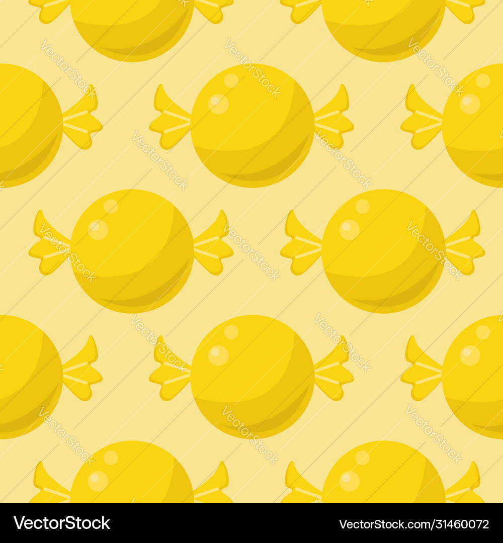 Yellow candy pattern on white background Vector Image