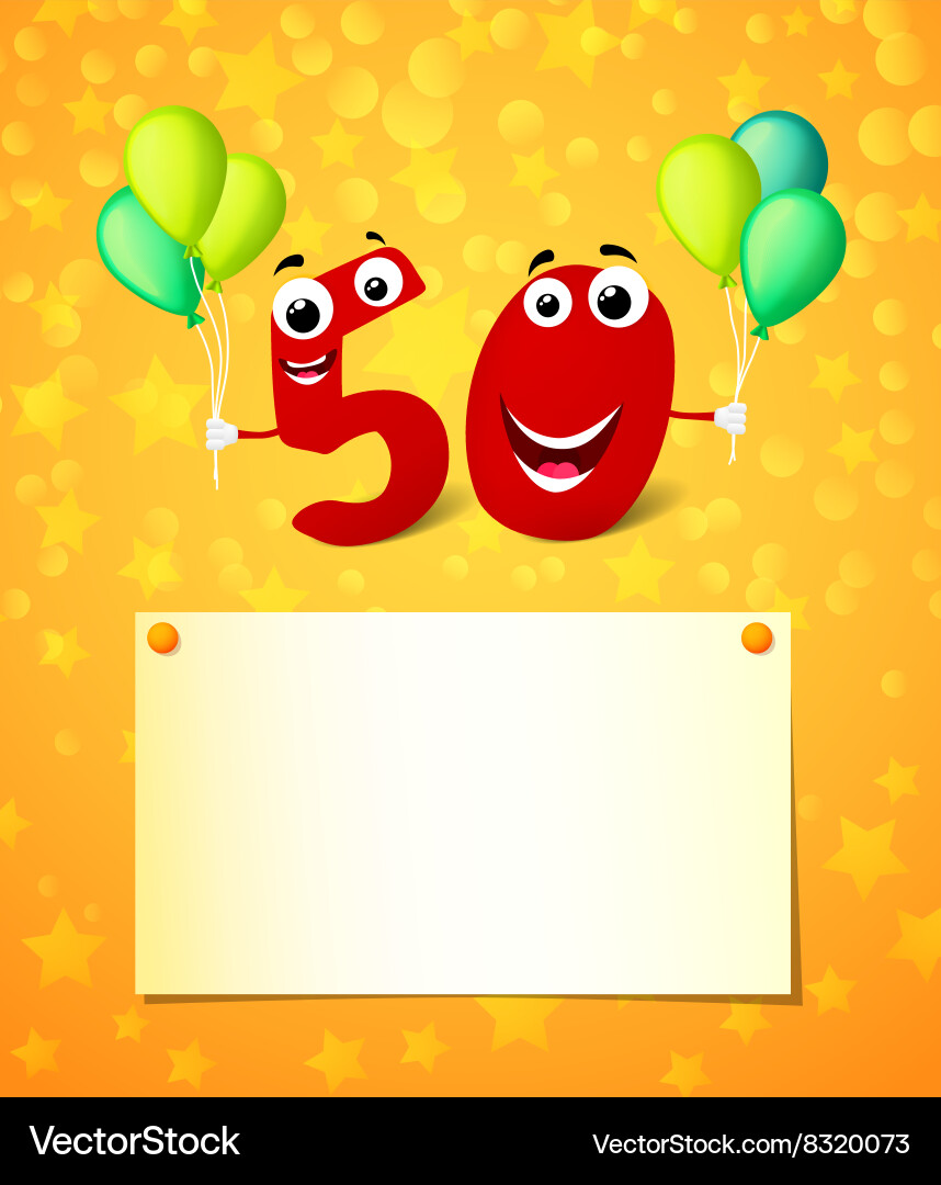 50 years greeting card with place for text Vector Image