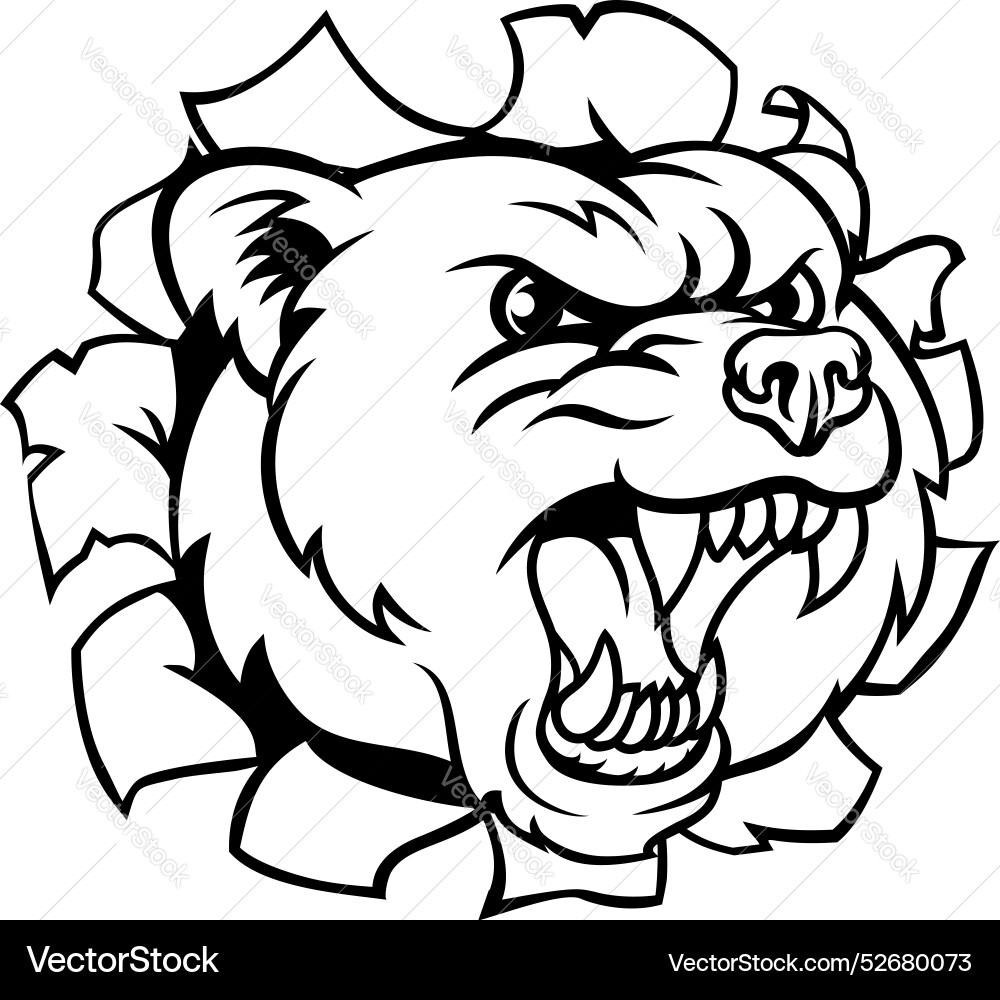 Bear background breakthrough Royalty Free Vector Image