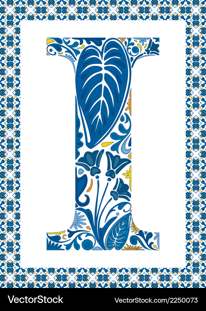 Capital Letter I Blue