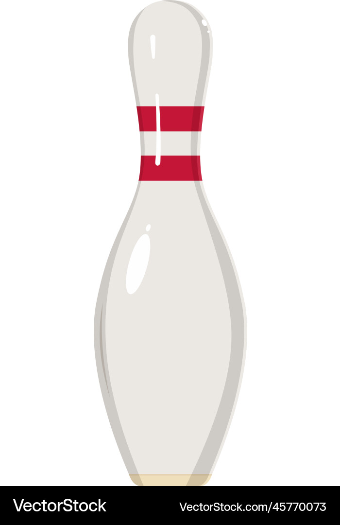 Bowling Pin Cartoon Symbol Spaß Spiel Symbol Vektorbild