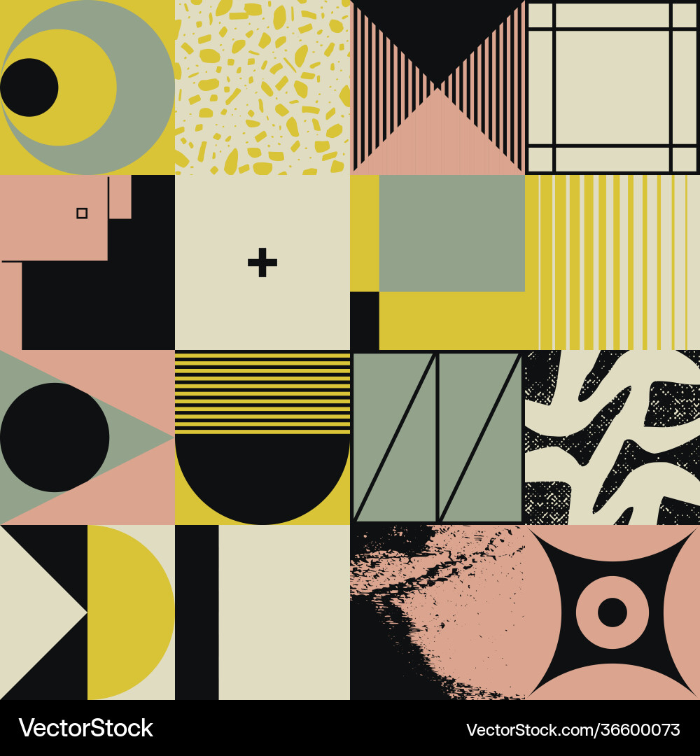 Brutalist pattern geometric artwork design Vector Image