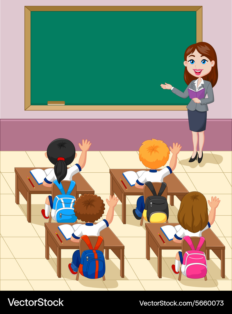 Cartoon little kids a study in the classroom Vector Image