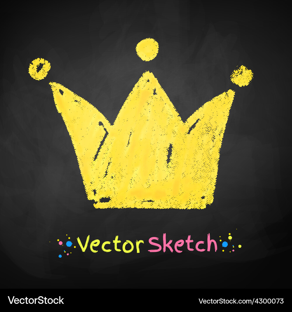 Childlike drawing of crown Royalty Free Vector Image