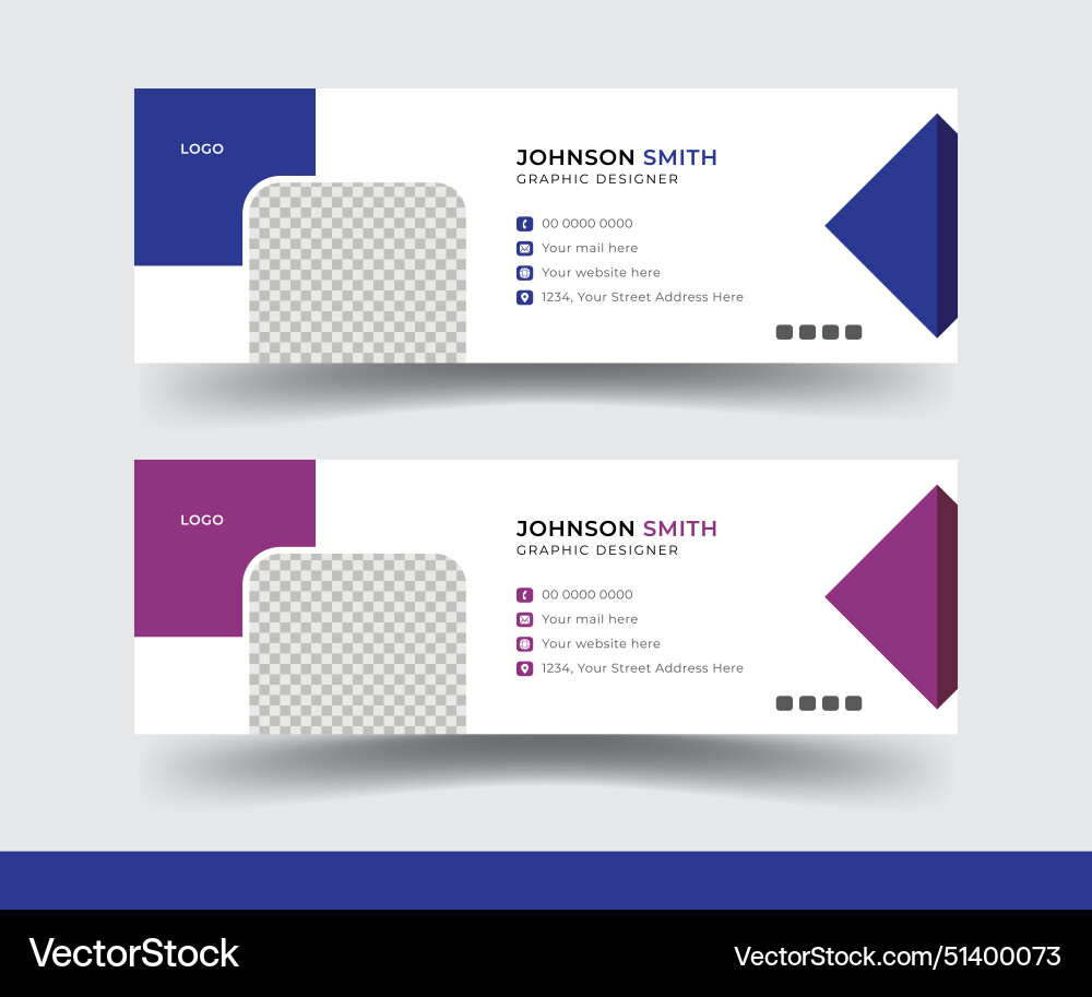 Clean and creative email signature design Vector Image